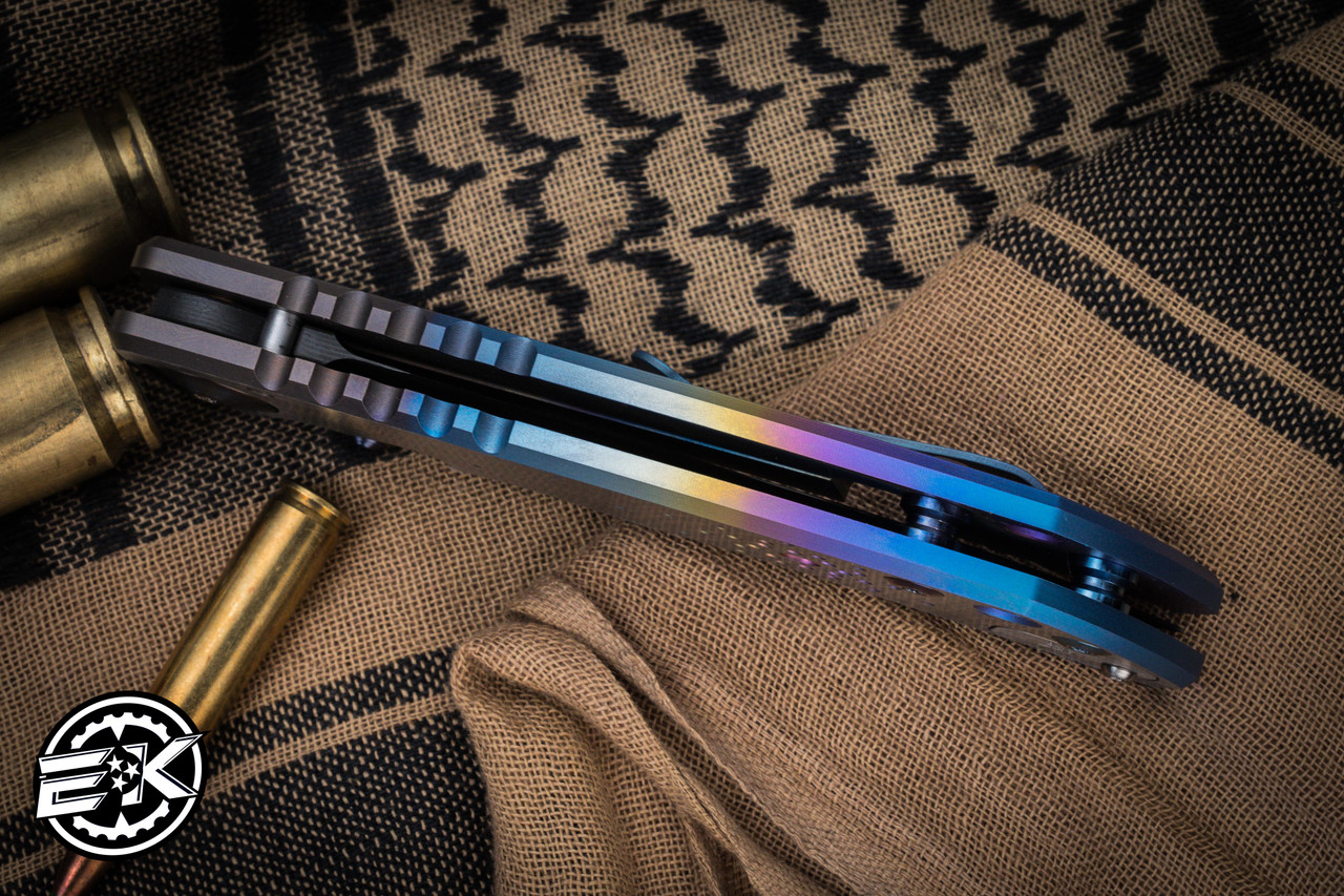 Spartan Blades Custom SHF Harsey Folding Knife Satin/Rainbow "Star ...