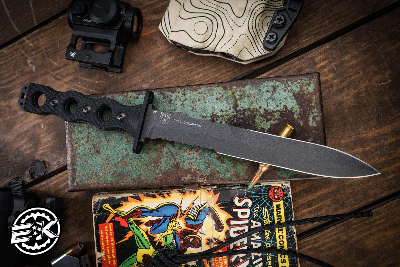 Benchmade SOCP Fixed Blade Knife Black G10 7.1" 3V Dagger Serrated ...