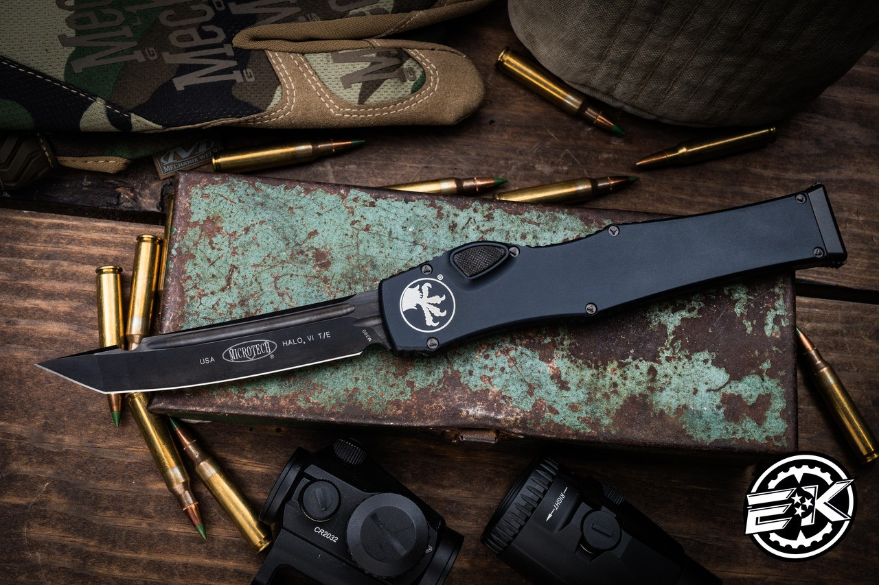 Microtech Halo 6 VI OTF Automatic Black OTF 4.5" Tanto DLC 250-1DLCT ...