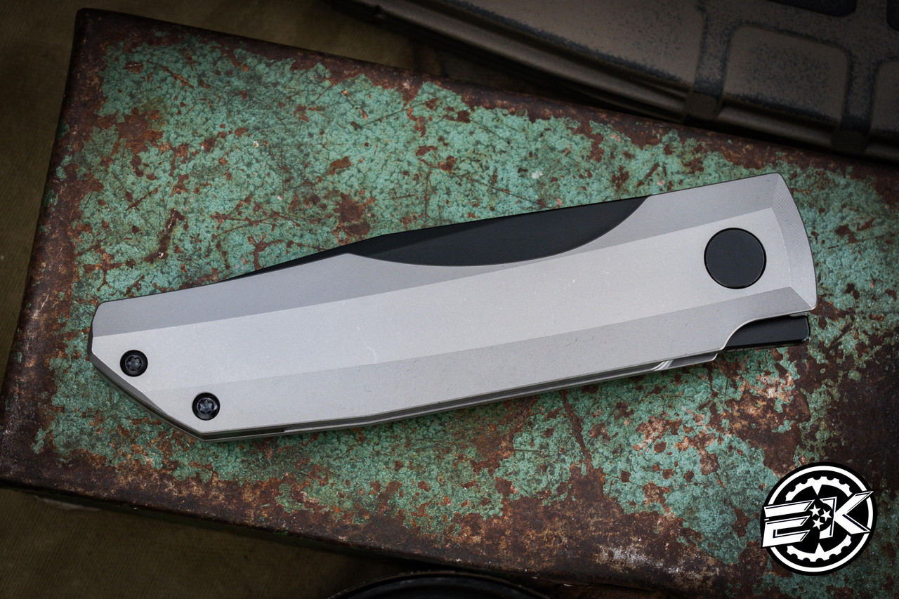 Vero Engineering Impulse Mini Folding Knife Stonewash Titanium 3.4" Tanto DLC