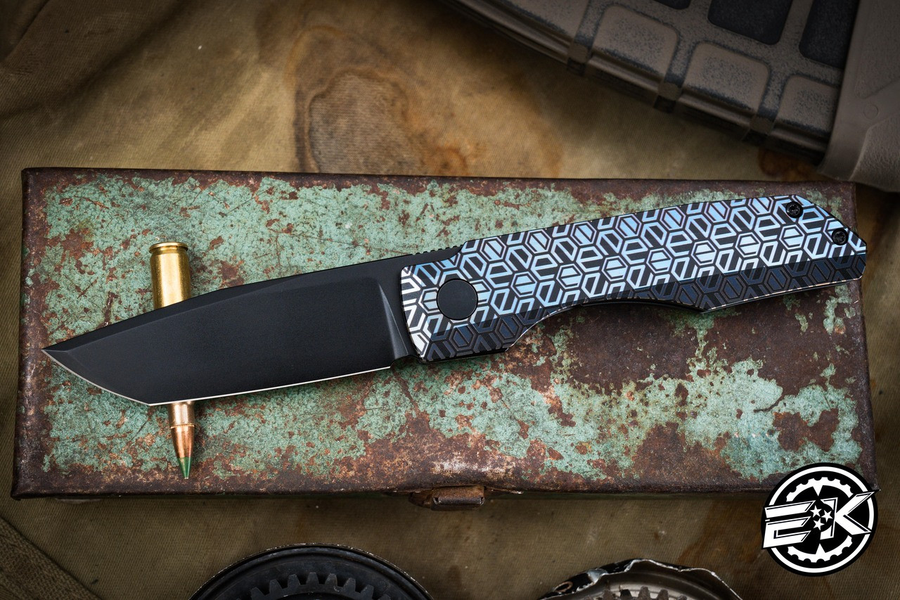 Vero Engineering Impulse Mini Folding Knife Blue E-HEX/DLC Black ...