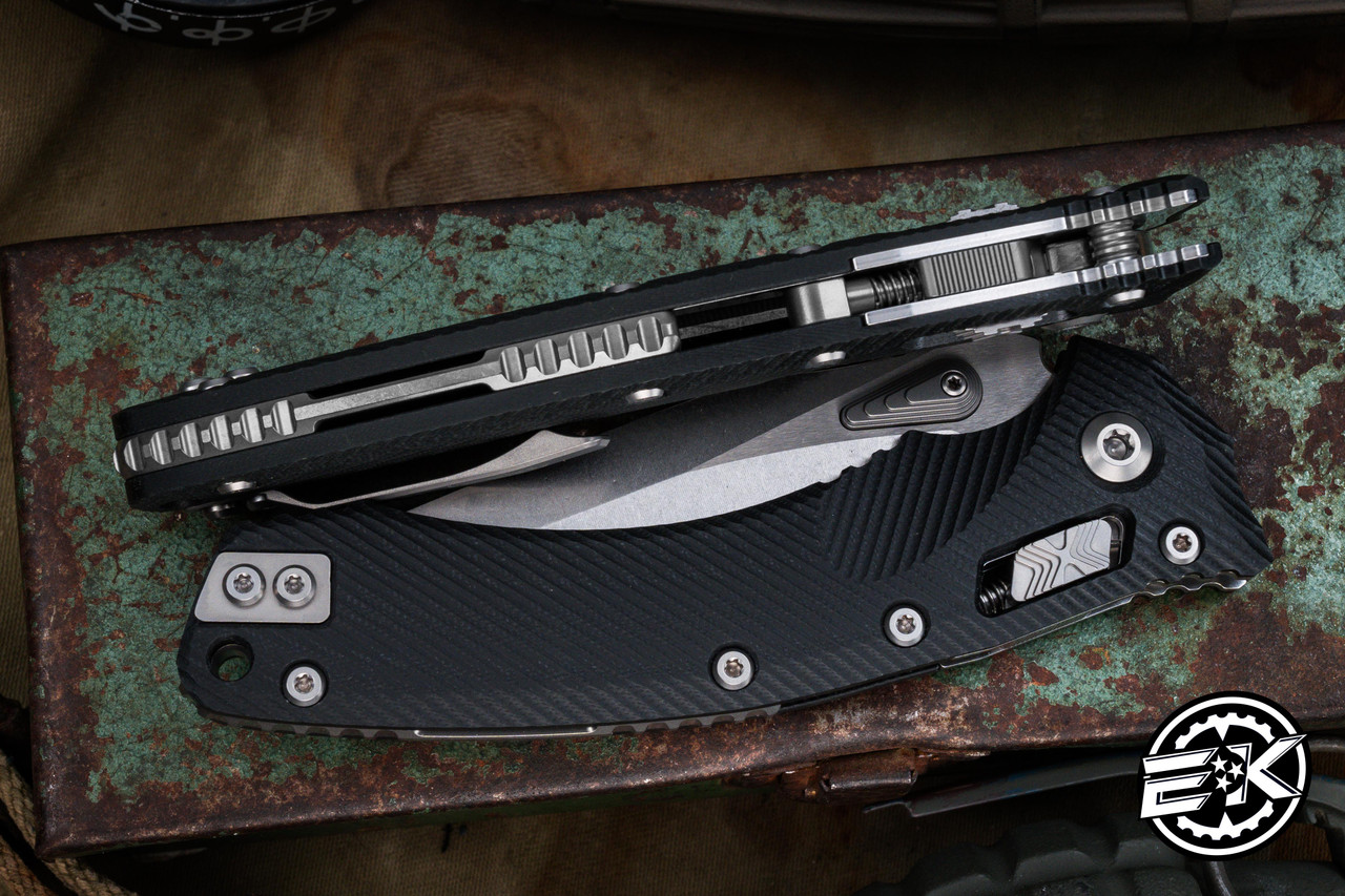 Microtech Amphibian Ram Lok Folding Knife Fluted Black G10 39
