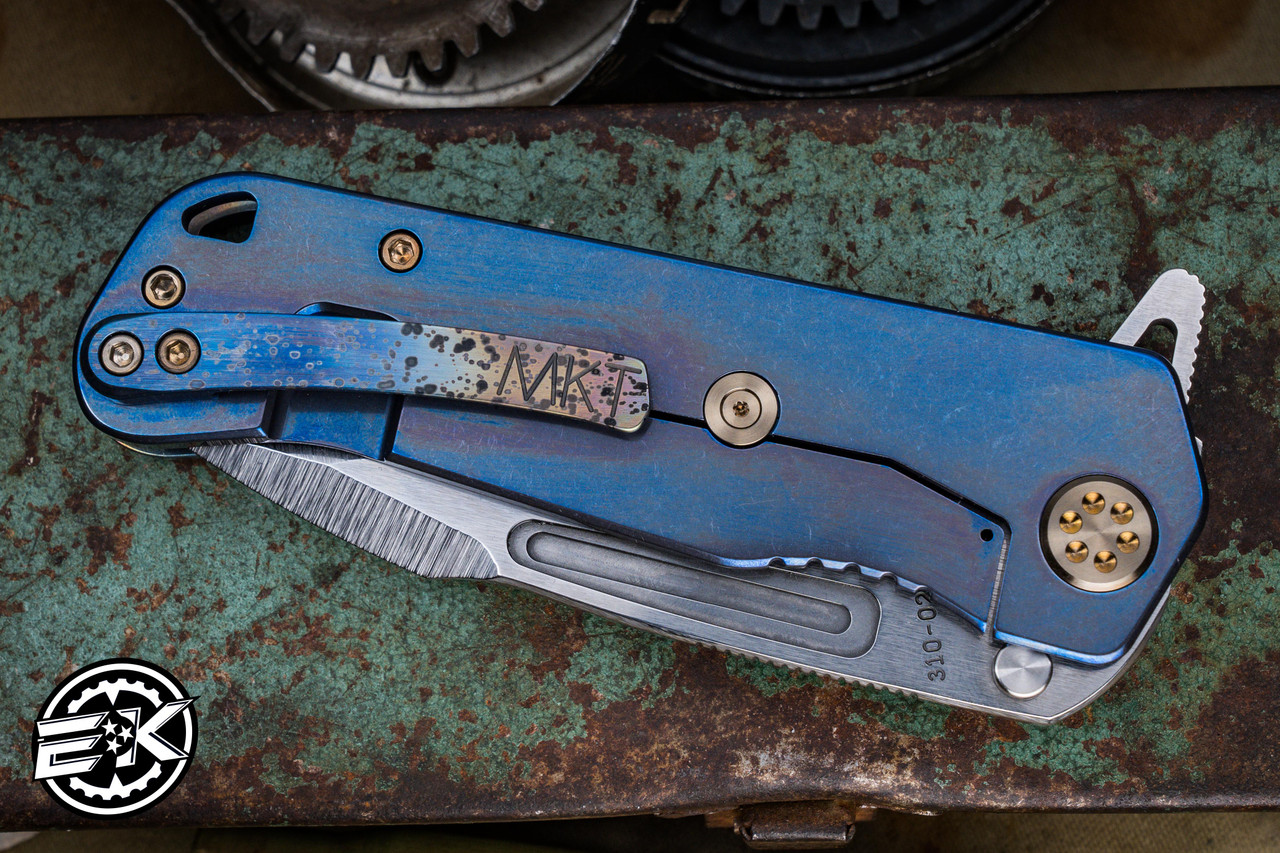 Medford Proxima Flipper Folding Knife Solar Flare Flamed Titanium 3.9" Drop Point Tumbled