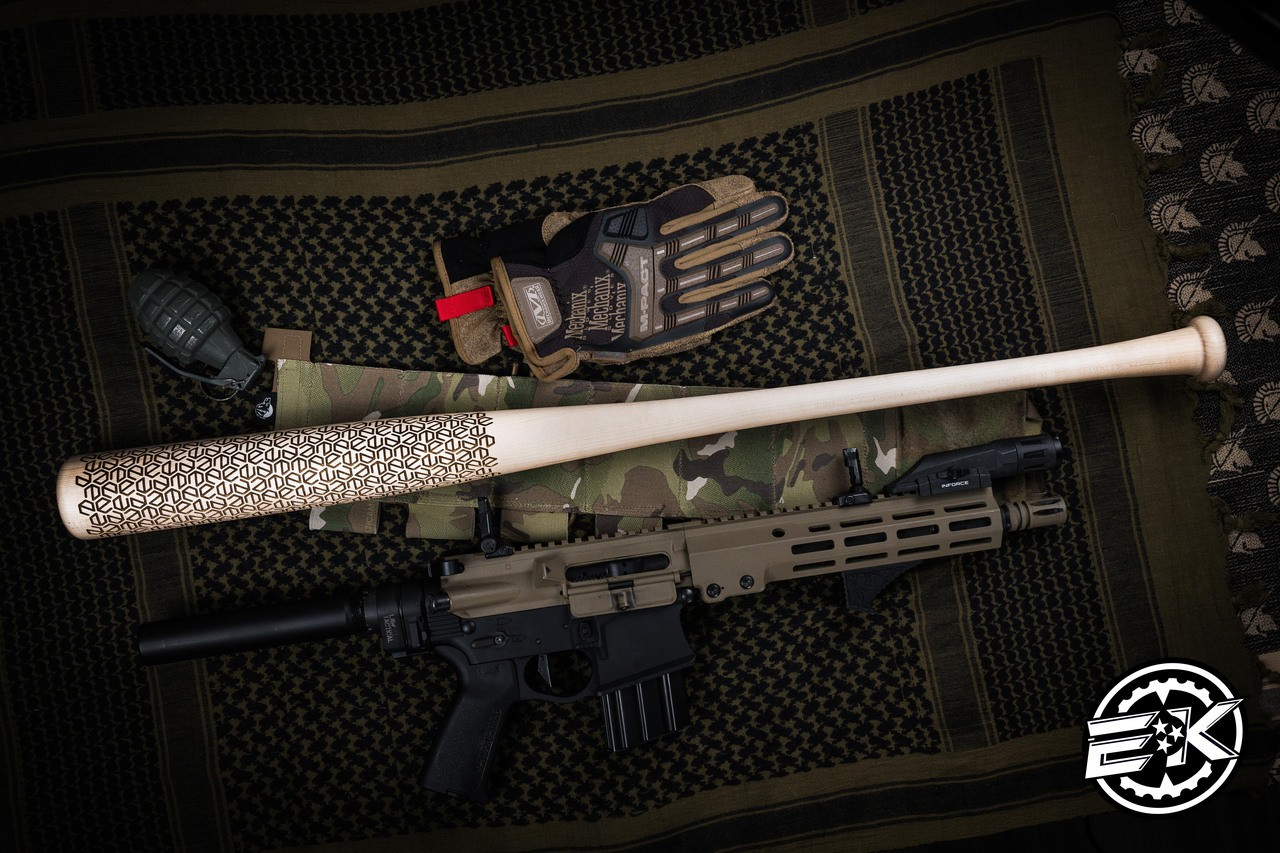 RMJ Tactical Angry Steve Hard Maple Bat 34" (E Hex Pattern)