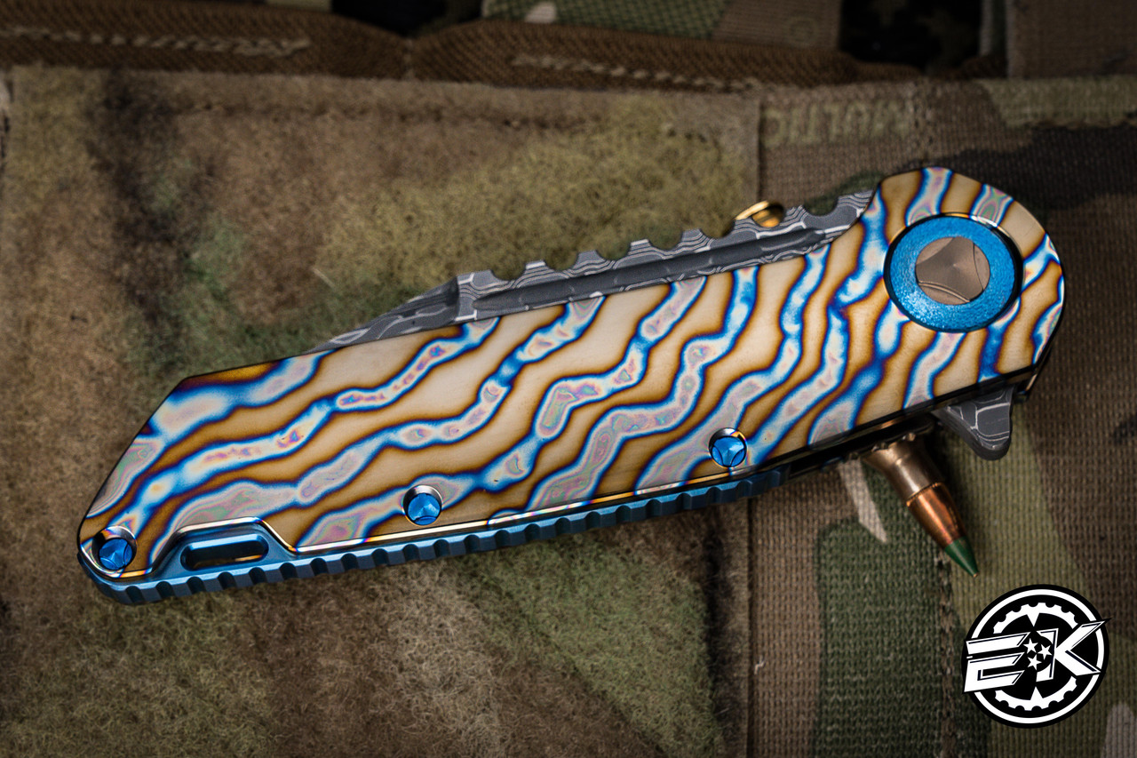 Marfione Custom Warhound Folder Stainless Flame Striped 375 Reptilian