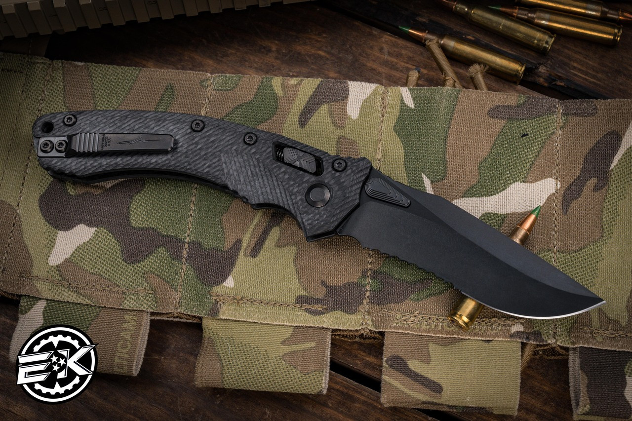 Microtech Amphibian Ram Lok Folding Knife Fluted Carbon Fiber 39 Dlc