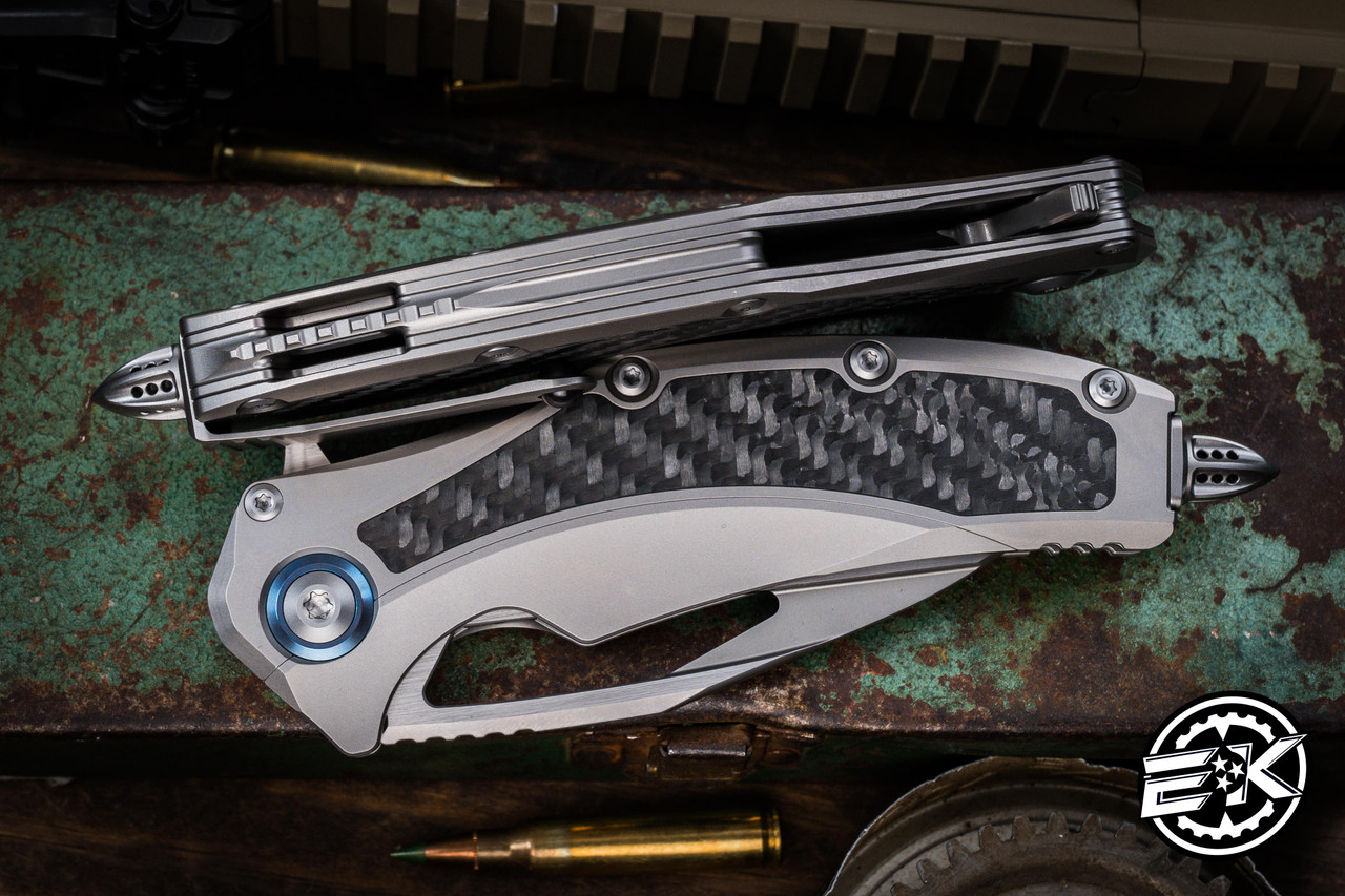 Sale Microtech Matrix Manual Folding Knife Carbon Fibertitanium Blue