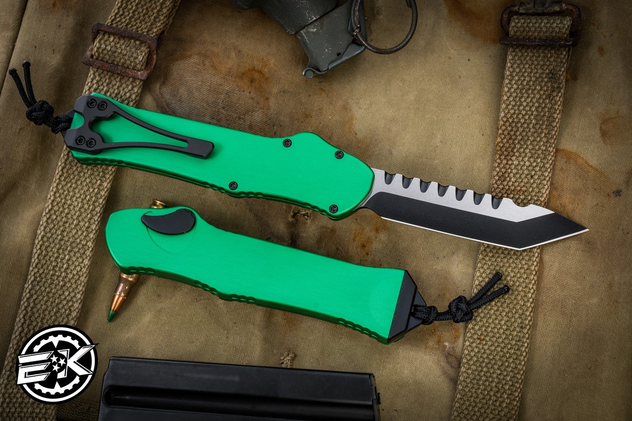 Heretic Knives Hydra V3 Toxic Green Aluminum Otf Knife 36 Tanto Two