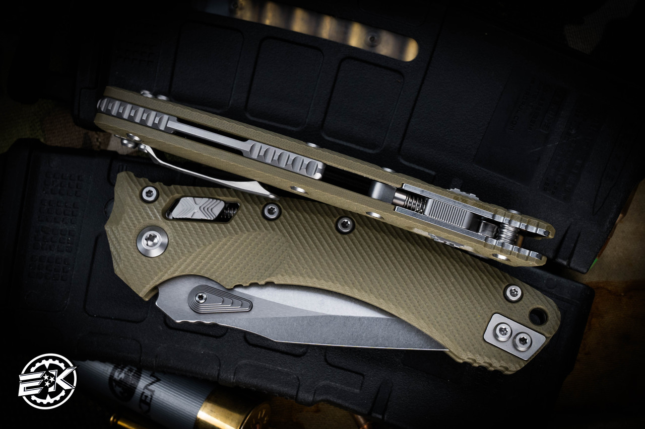 Microtech Amphibian Ram Lok Folding Knife Fluted Od Green G10 39