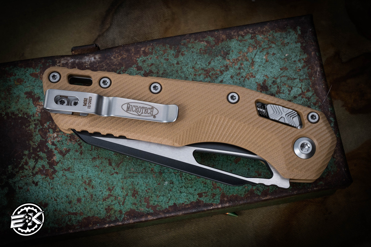 Microtech Standard Issue Msi Ram Lok Manual Folder Fluted Tan G10 3