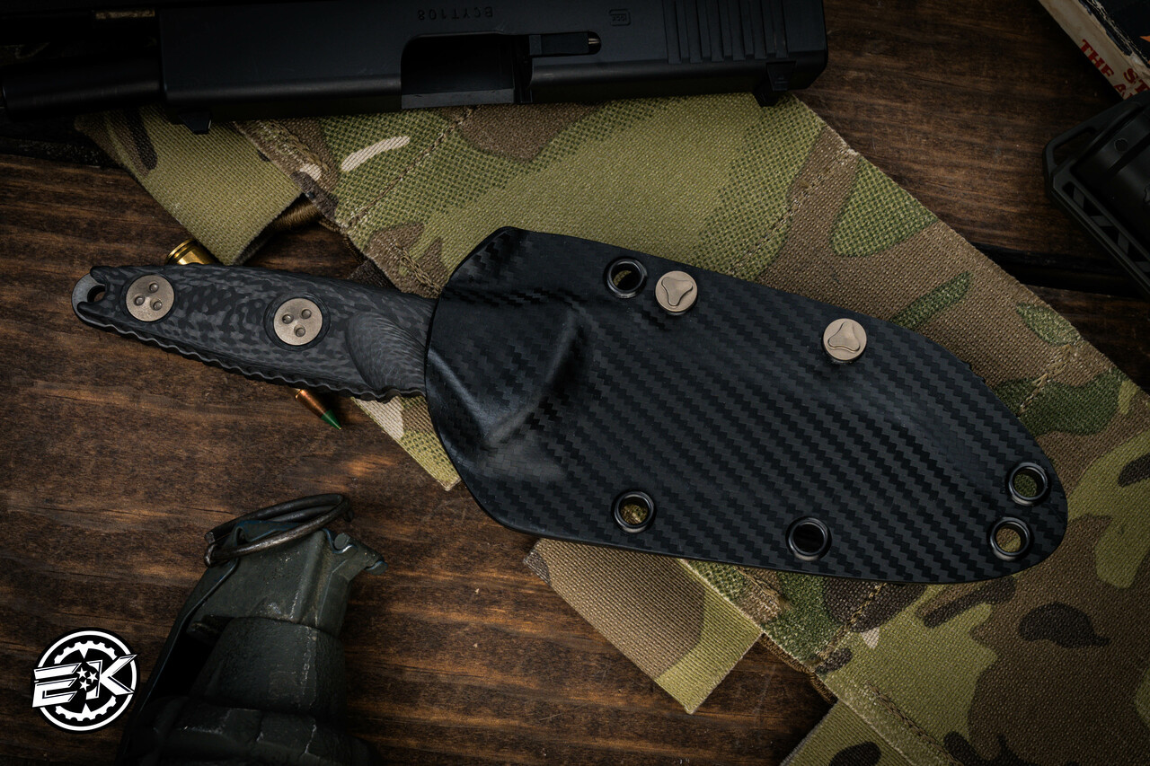 Microtech Socom Alpha Mini Fixed Blade Knife Carbon Fiber 375 Warcom
