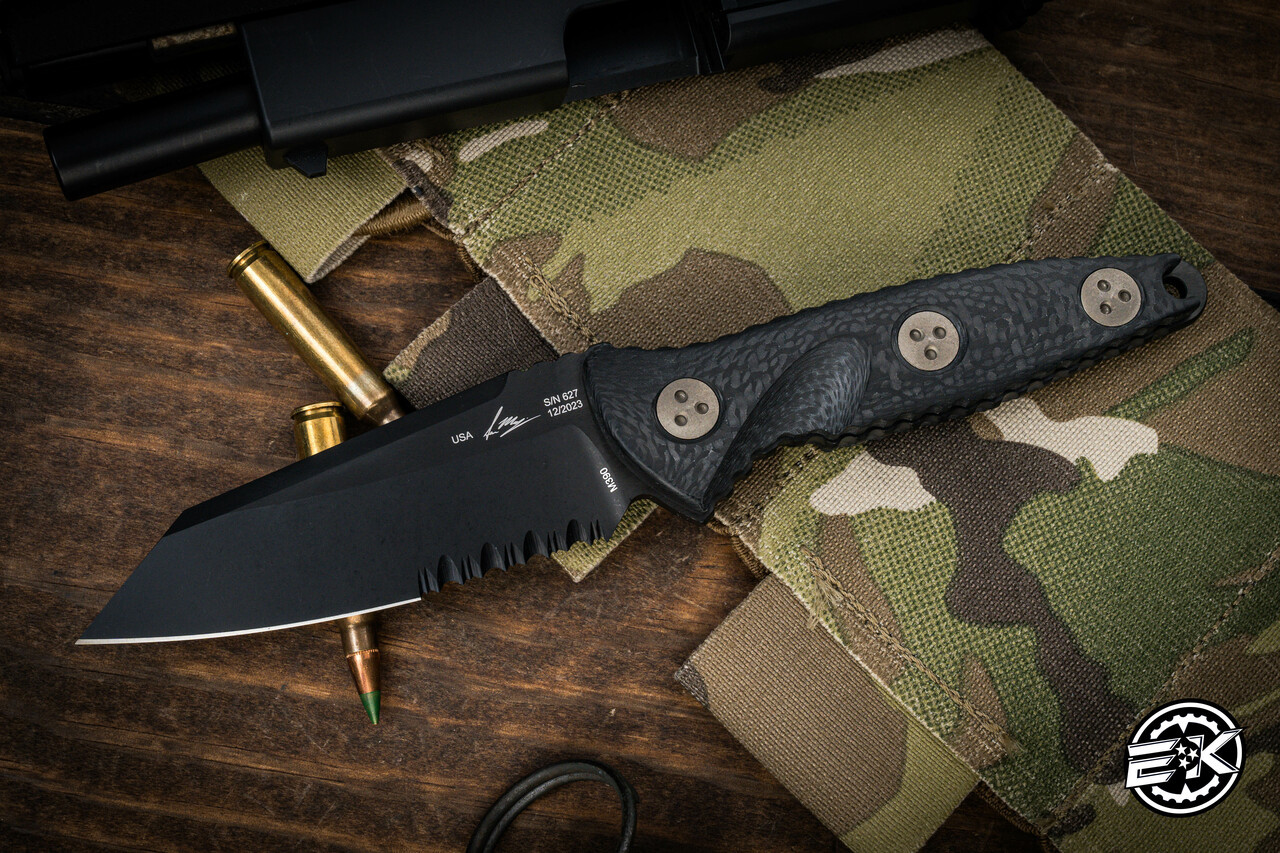 Microtech Socom Alpha Mini Fixed Blade Knife Carbon Fiber 375 Warcom