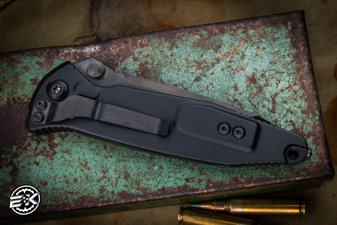 Microtech Socom Elite 80's Fat Carbon Inlay Manual Folding Knife DLC 4 ...