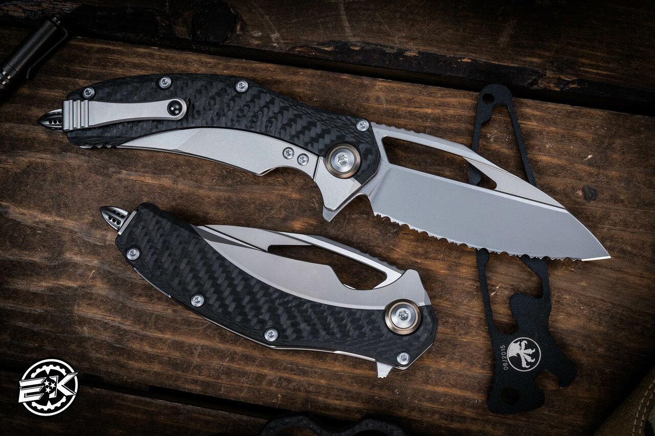 Sale Microtech Matrix Manual Folding Knife Carbon Fiber Bronze Accents