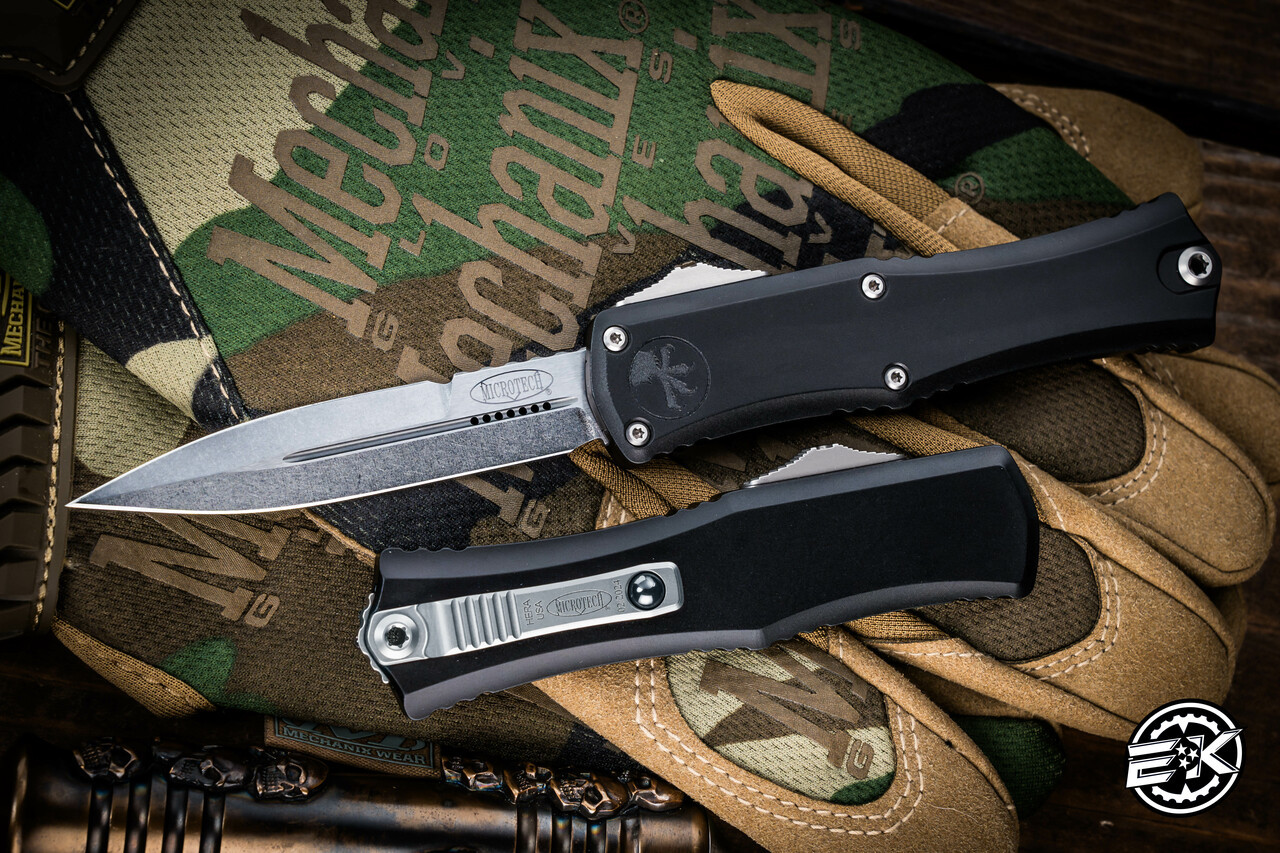 Microtech Hera II Mini OTF Automatic Knife Black 3" Bayonet Stonewash ...
