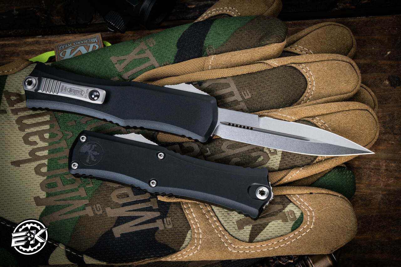 Microtech Hera II Mini OTF Automatic Knife Black 3" Bayonet Stonewash ...