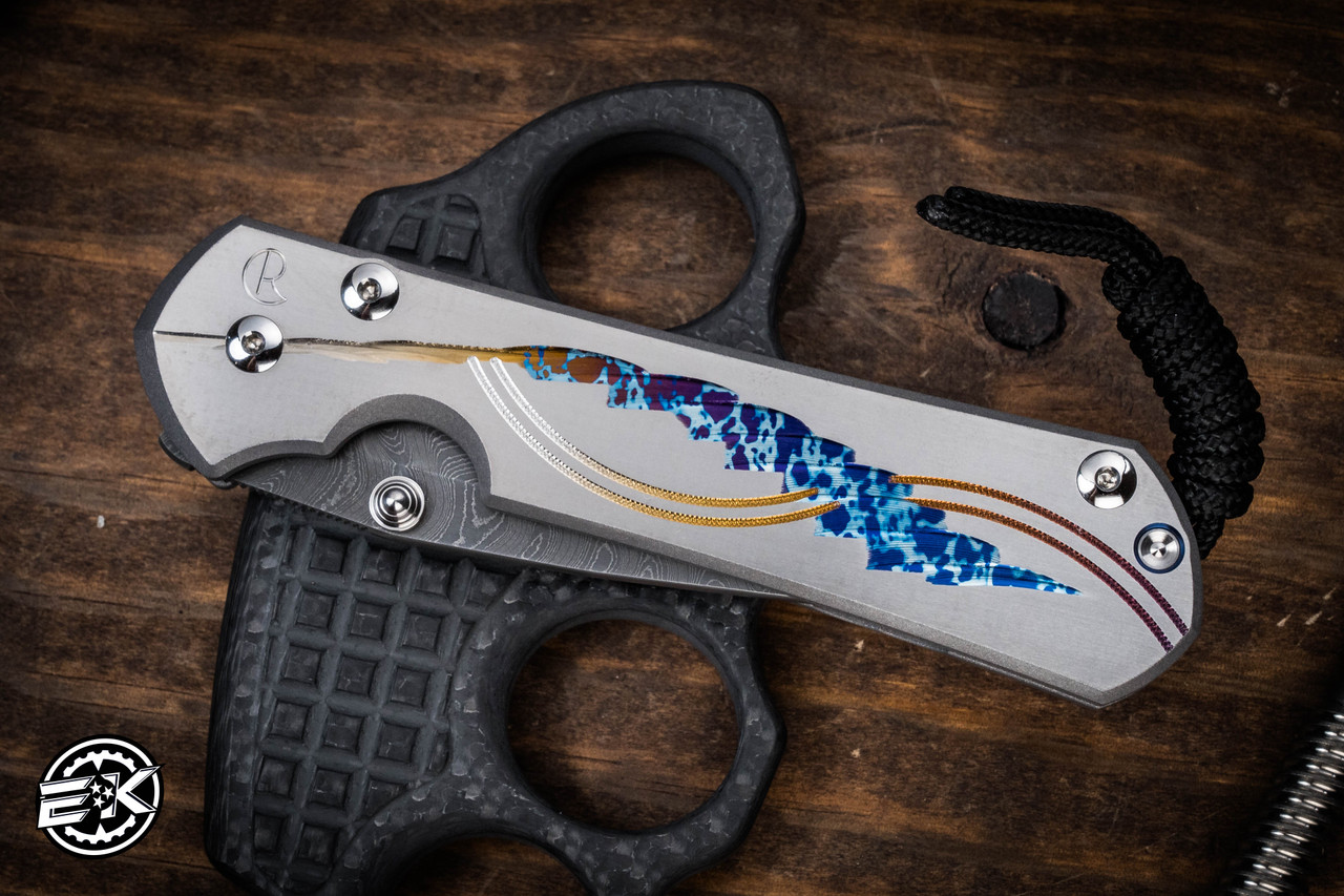 Chris Reeve Knives Large Sebenza 31 Unique Graphic Blasted Titanium 3.6 ...