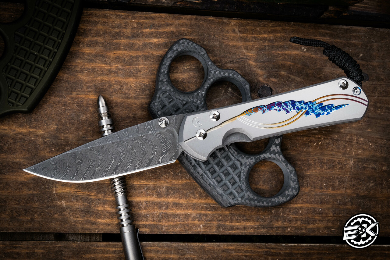 Chris Reeve Knives Large Sebenza 31 Unique Graphic Blasted Titanium 3.6 ...