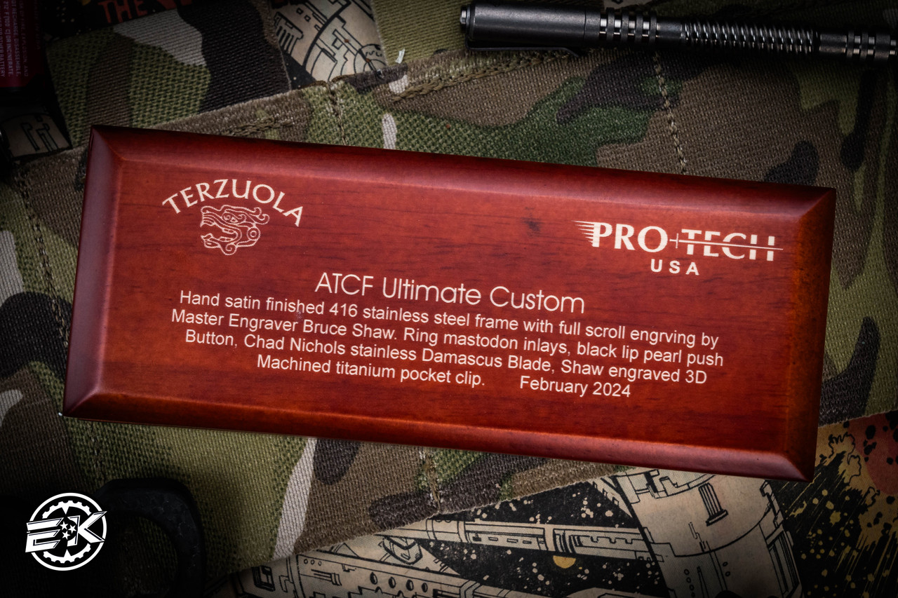 Protech Terzuola Atcf Ultimate Custom Bruce Shaw Hand Engraved