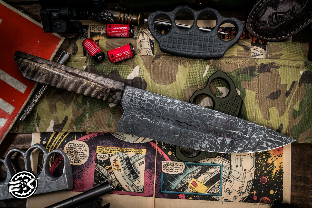 Farias Knives Custom Chef Knife Cutlery Hawaiian Koa Handle 8" Damascus