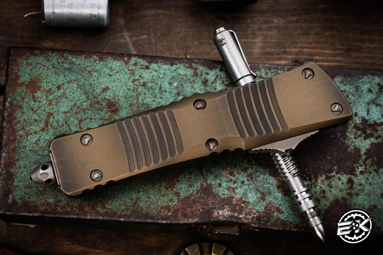 Microtech Combat Troodon Antique Bronze Otf 38 Bronze Apocalyptic