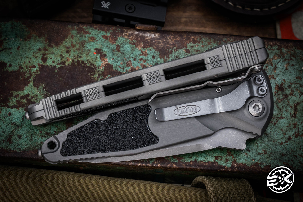 Microtech Socom Elite Auto Folding Knife Natural Titanium 4 Tanto