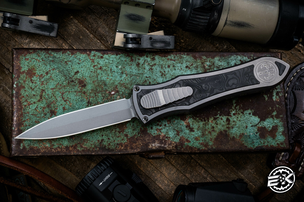 Hawk Knives Deadlock Model C Satin Finish Titanium/Carbon Fiber Inlay 3 ...