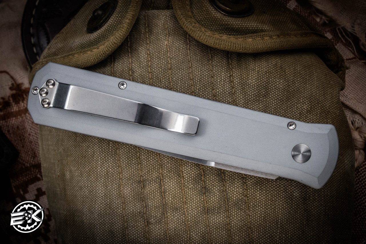 Protech Godfather Automatic Folding Knife Grey 4 Satin 921 Satin