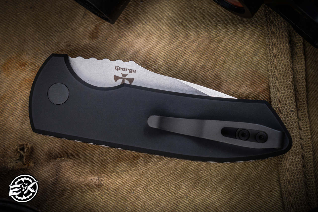 Protech Les George Sbr Zebra Micarta Short Bladed Rockeye Automatic