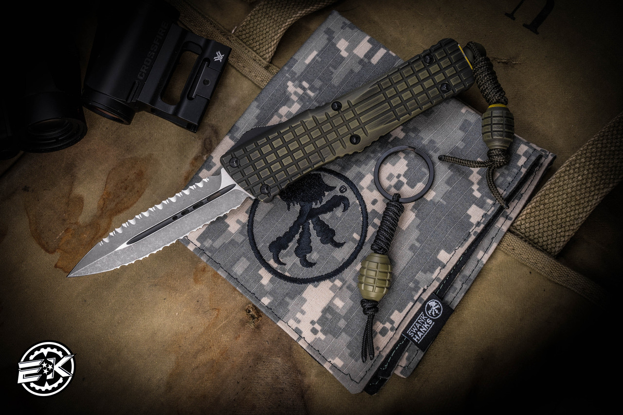 Microtech Combat Troodon Frag Off Grenade Green OTF Knife 3.8" Dagger ...