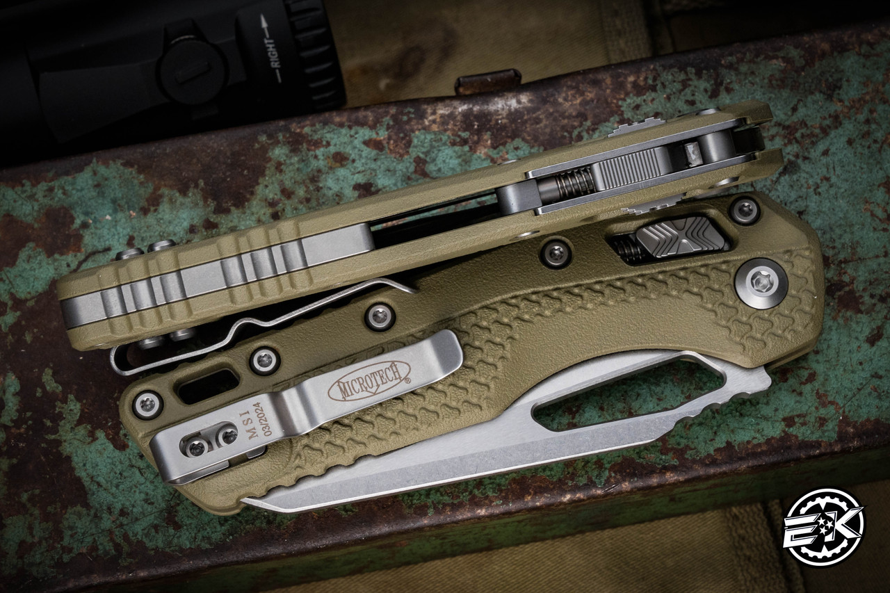 Microtech Standard Issue Msi Ram Lok Manual Folding Knife Od Green 3