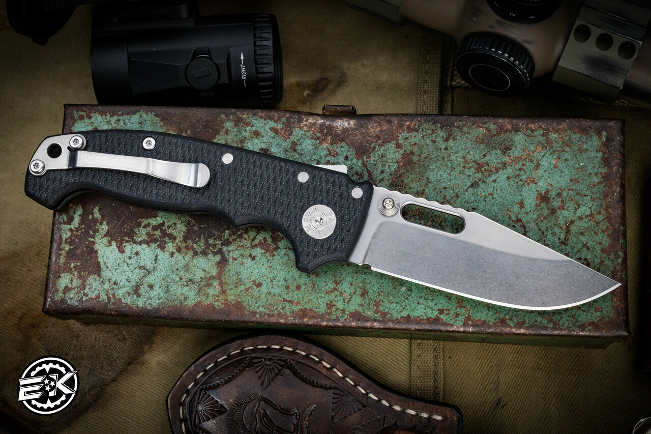 Andrew Demko MG AD20S Black G10 Shark Lock Folder 20CV Clip Point Stonewash