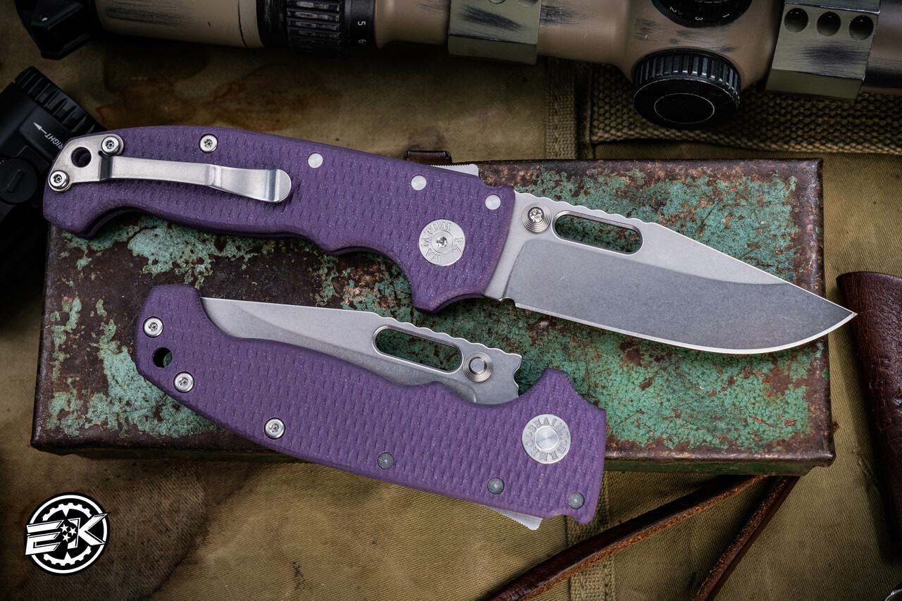 Demko Knives MG AD20S Purple G10 Shark Lock Folder 20CV Clip Point ...