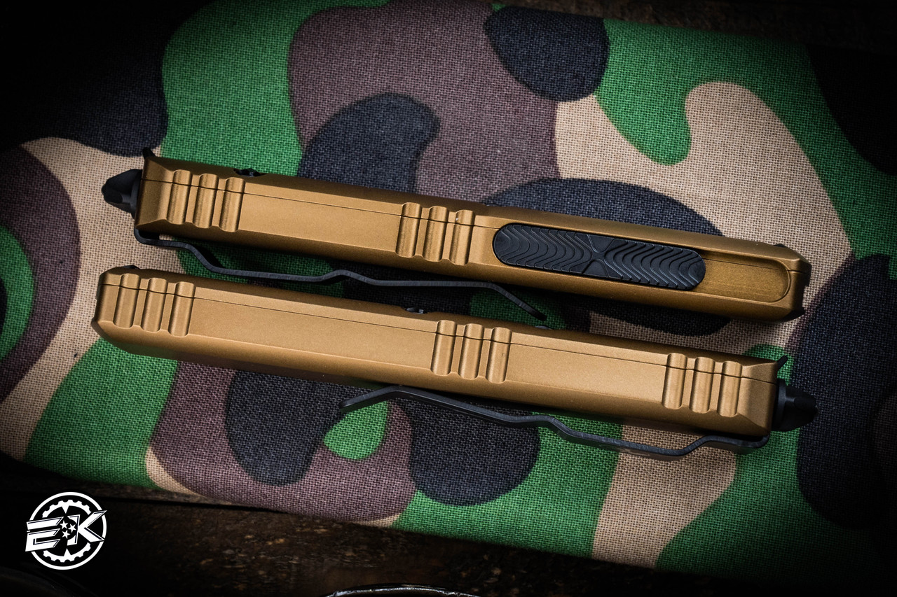 Microtech Utx 85 Hellhound Otf Automatic Knife Tan 31 Black 719 1tas