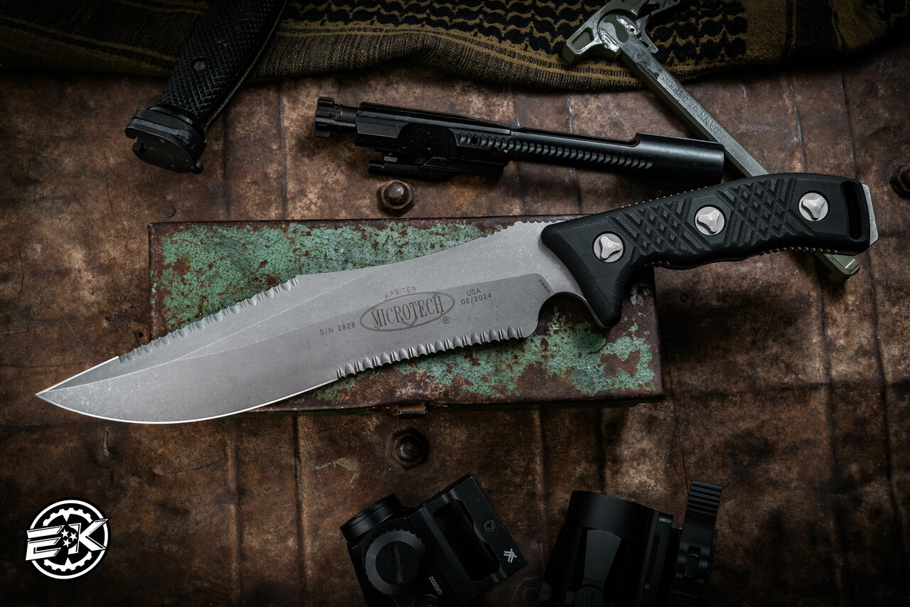 Microtech Arbiter Fixed Blade Knife 8.75" Apocalyptic Stonewash ...