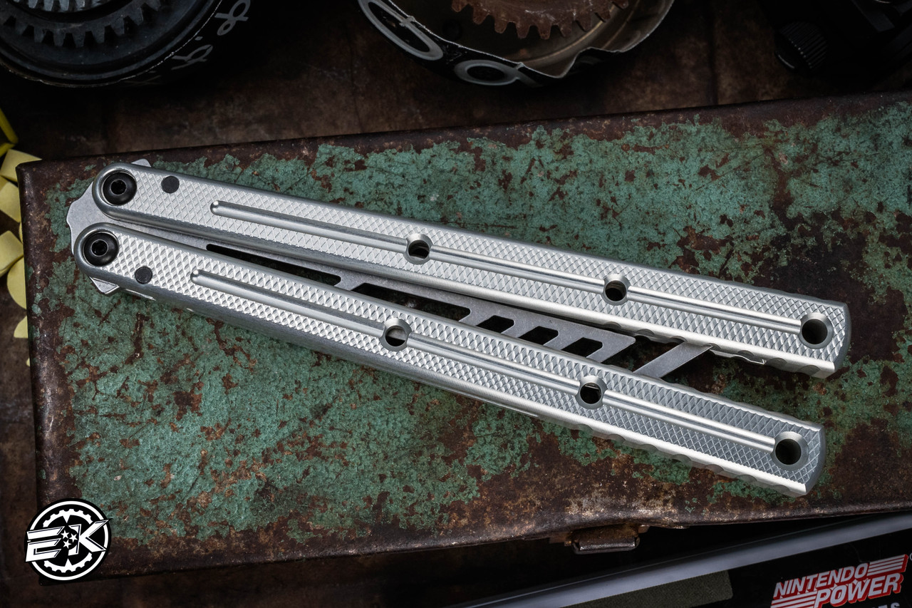 Squid Industries Krake Raken V3 Silver Butterfly Balisong Trainer 4.3 ...