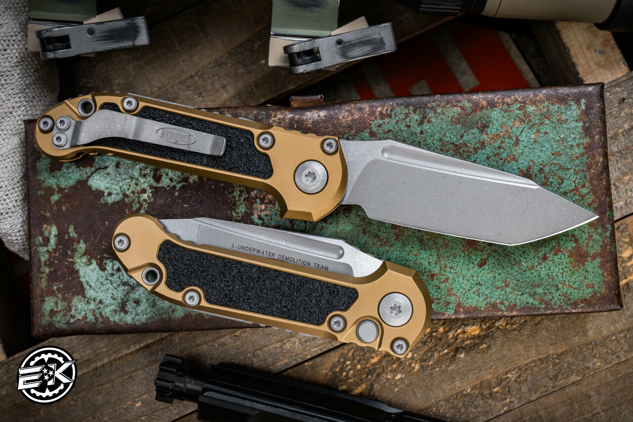 Microtech LUDT Automatic Folding Knife Tan 3.4" Tanto Apocalyptic ...