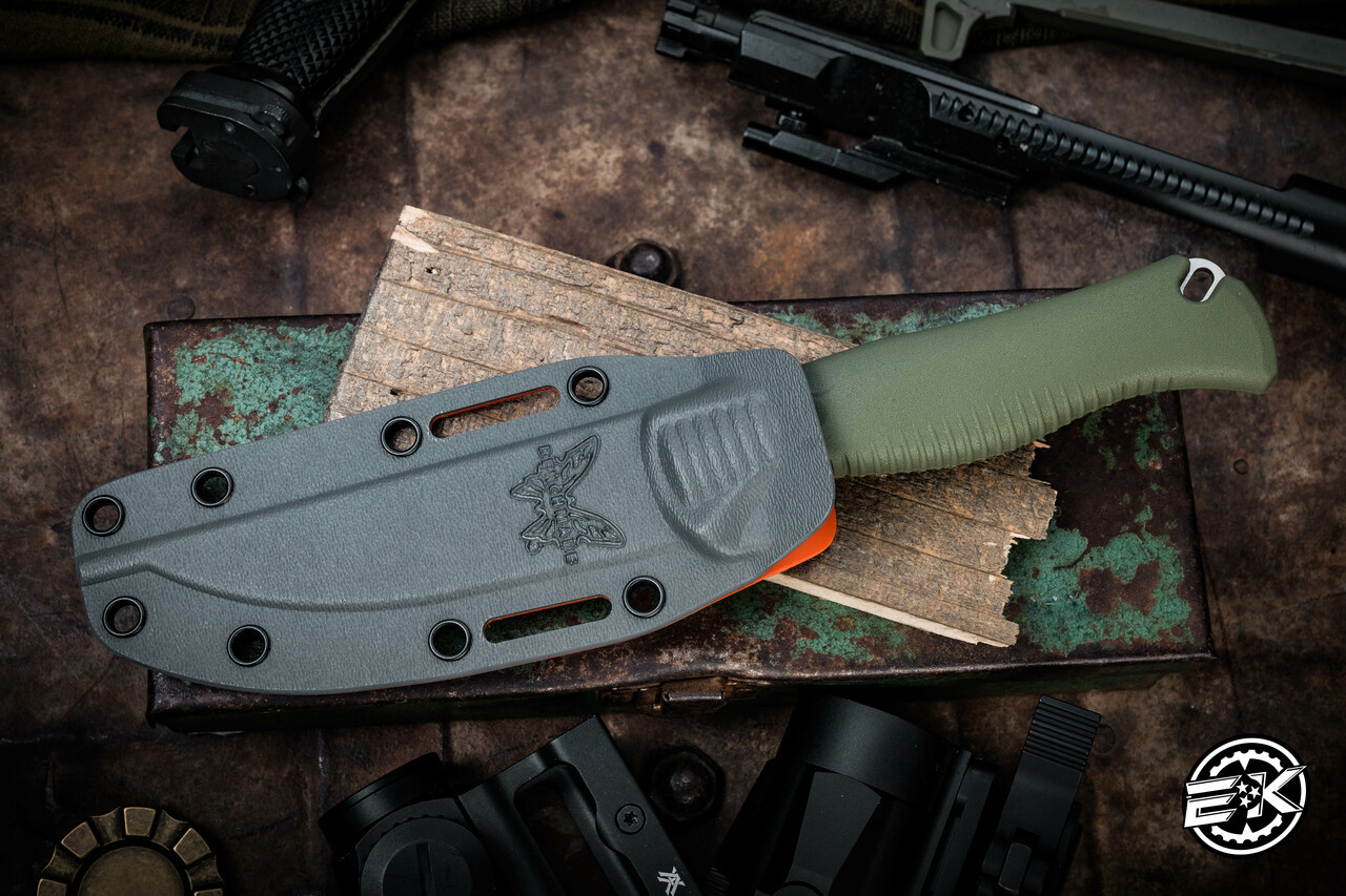 Benchmade Hunt Mini Meatcrafter Fixed Blade Knife OD Green Santoprene 4 ...