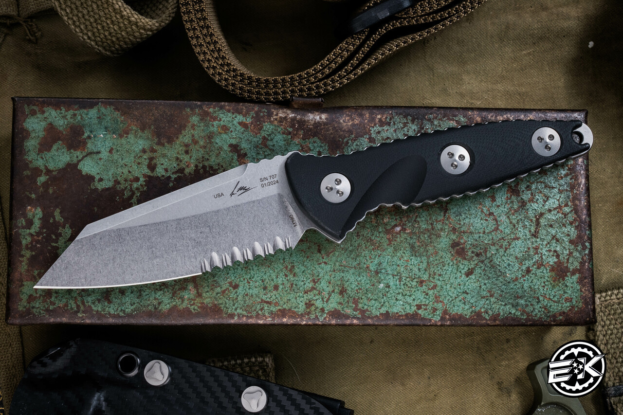 Microtech Socom Alpha Mini G10 Fixed Blade 375 Warcom Stonewash