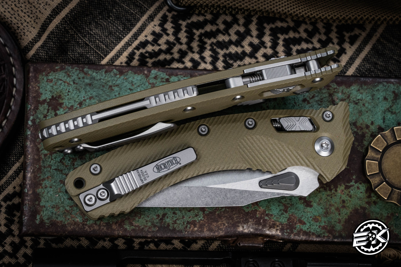Microtech Amphibian Ram Lok Folding Knife Fluted Od Green G10 39