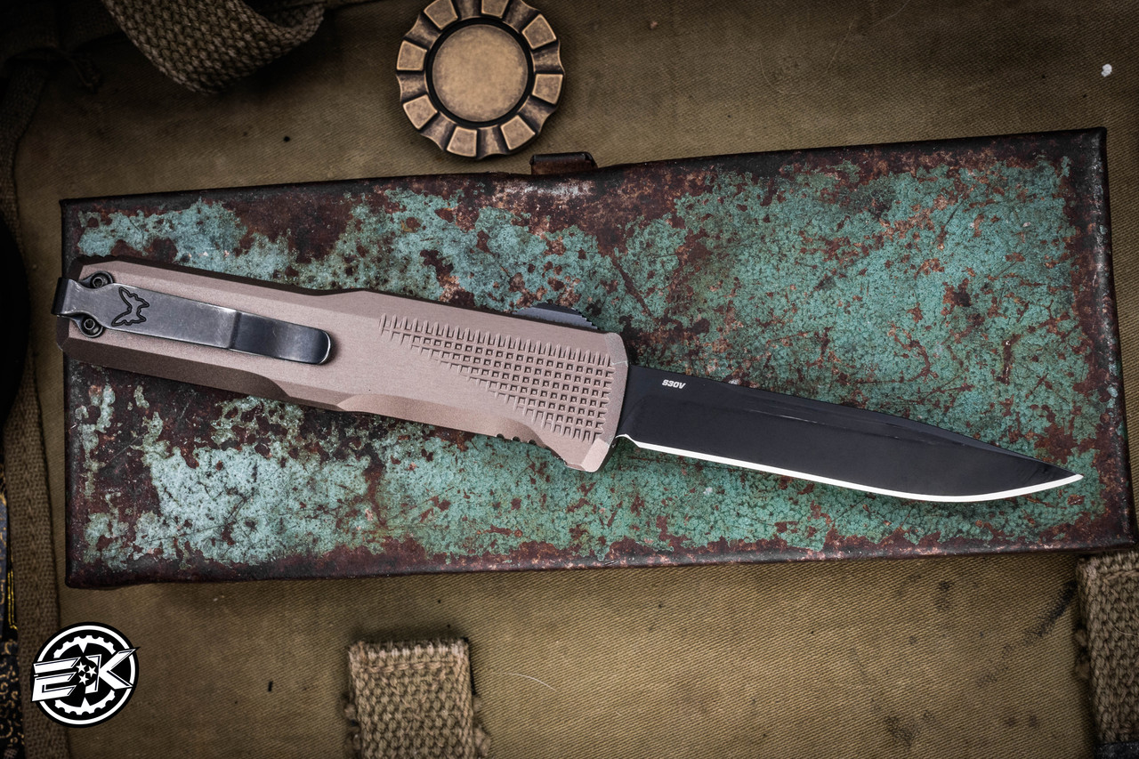 Benchmade Phaeton OTF Flat Dark Earth 3.45" Black DLC Drop Point ...