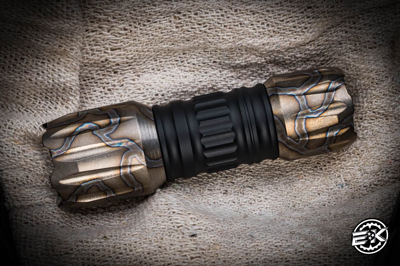 Heretic Knives "Hyperion" Black/Flamed Titanium Torch Flashlight 3.75"