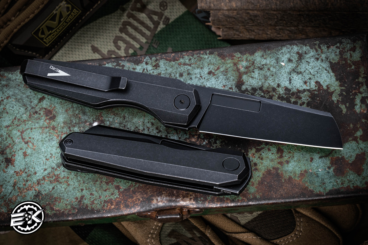 Vero Engineering Neuron Folding Knife Blackwash Titanium 2.8" Blackwash