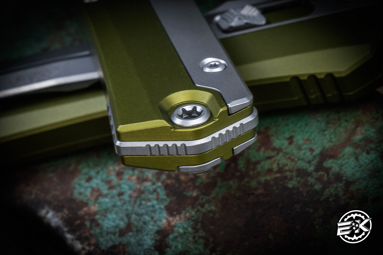 Microtech "Glykon" OTF Automatic Knife Aluminum/Titanium OD Green 3.75 ...