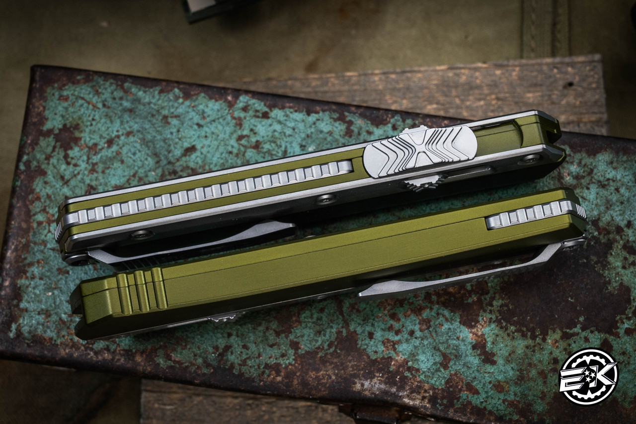 Microtech "Glykon" OTF Automatic Knife Aluminum/Titanium OD Green 3.75 ...