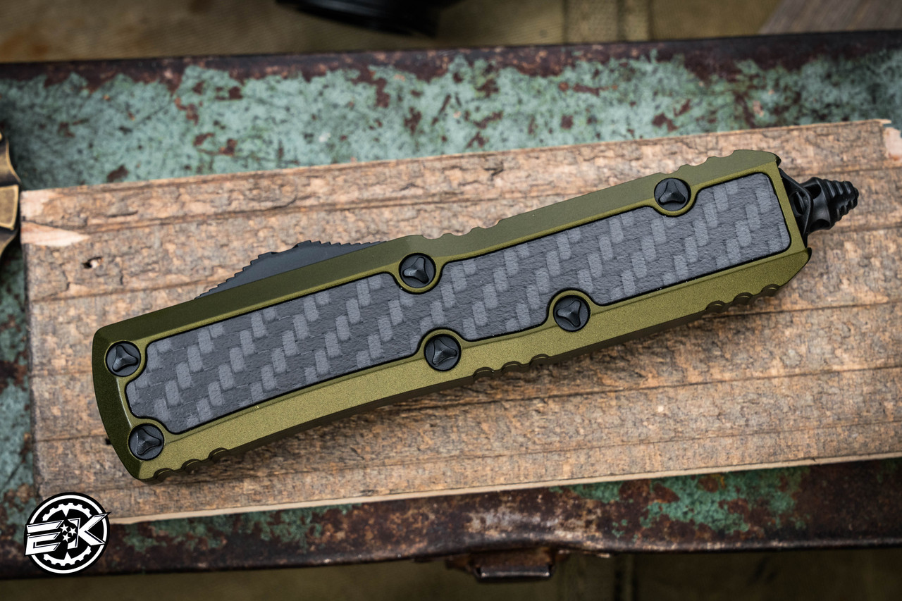 Microtech Daytona Otf Automatic Knife Od Greencarbon Fiber Inlay 31