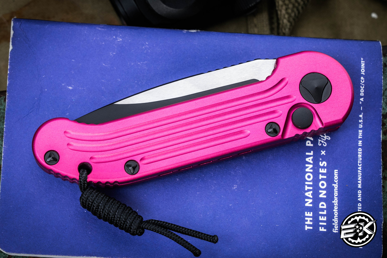 (Preowned) Microtech LUDT Automatic Folding Knife Pink 3.4" Drop Point ...