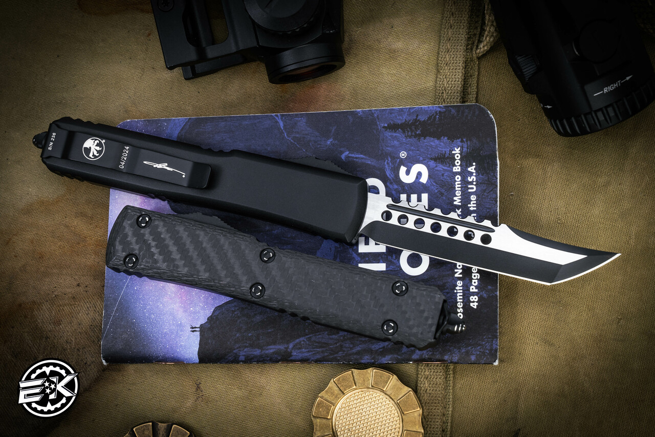 Microtech Ultratech Hellhound Otf Automatic Knife Carbon Fiber 34