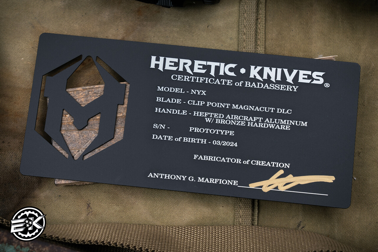 Heretic Knives Custom NYX Prototype OTF Automatic Knife Hefted Aluminum ...