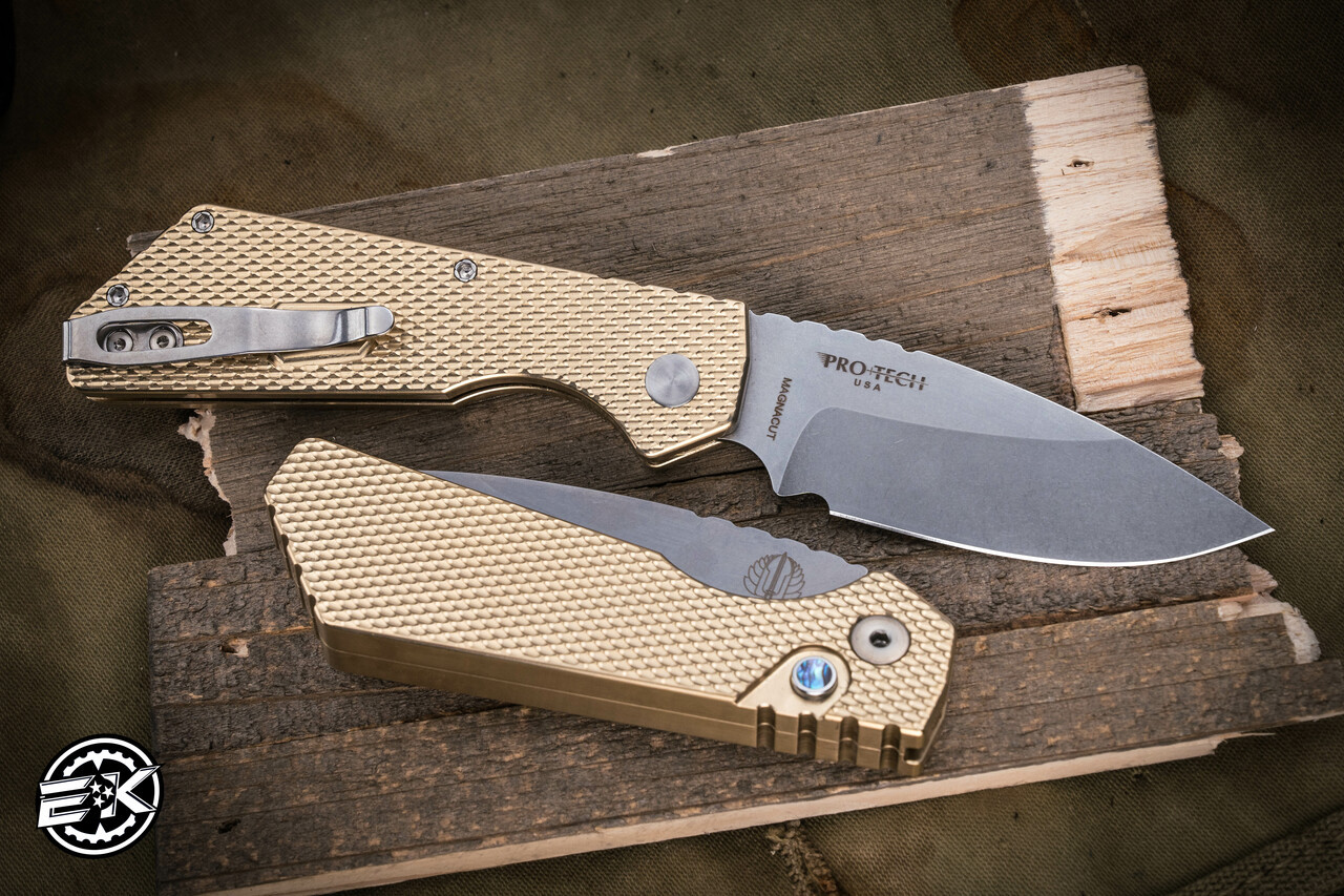 Protech Strider Pt Automatic Folding Knife Textured Bronze 305